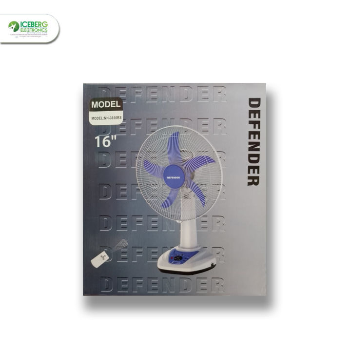 Defender Rechargeable 16" Fan Model - NH3936RS with Remote Control ...