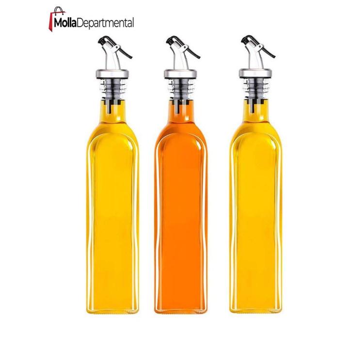 500ml Glass Oil Dispenser Bottle for Kitchen Stainless Steel Leak-Proof ...