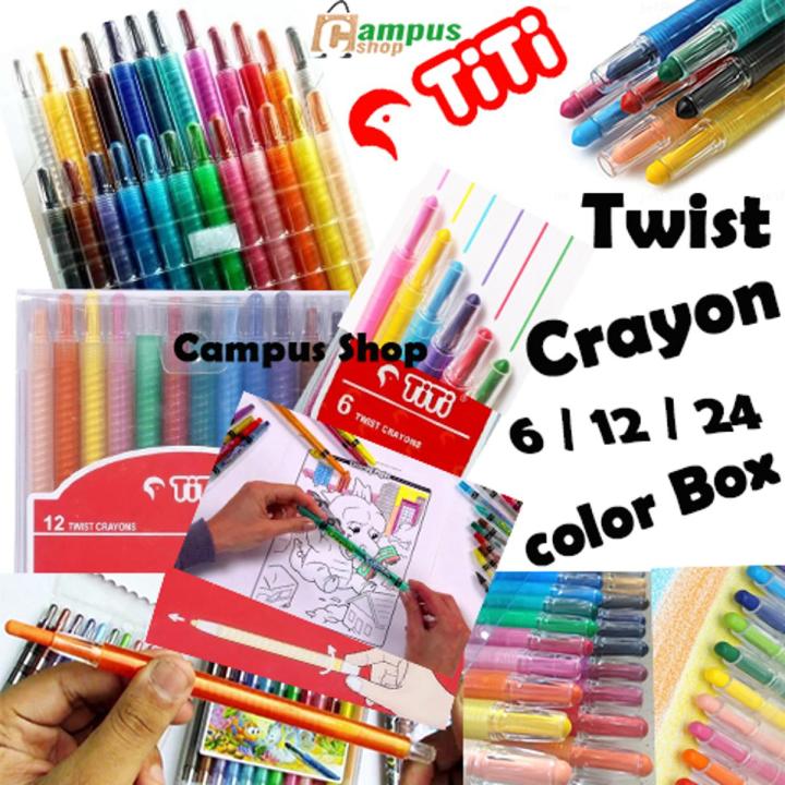 TiTi Twist Crayon 6 / 12 / 24 Color box for Artists | Daraz.com.bd