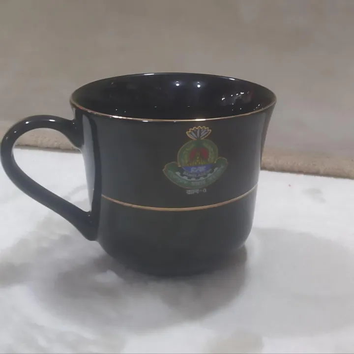 Elegant Classic Black Porcelain Rab Logo Printed Coffee Tea Cup ...