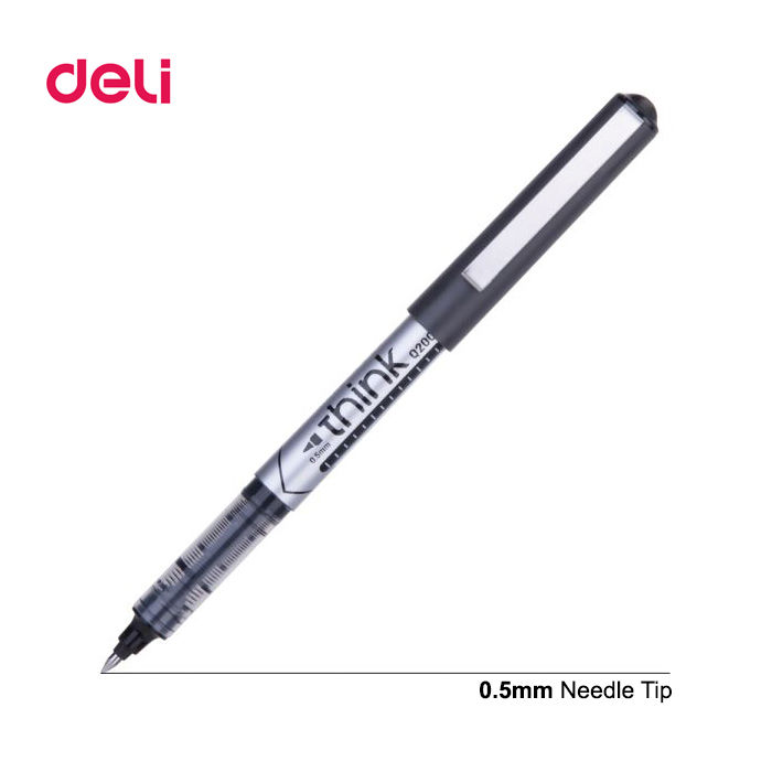Deli Think Q200 Roller Pen Smooth Writing - Black / Blue Ink | Daraz.com.bd