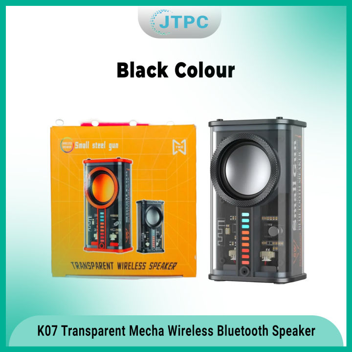 K07 Transparent Mecha Wireless Smart Bluetooth Speaker Sound Light Rhythm Subwoofer TWS Stereo ...