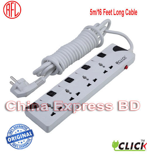 Multi Extension Click 2 Pin 4 port 16 feet Cable | Daraz.com.bd