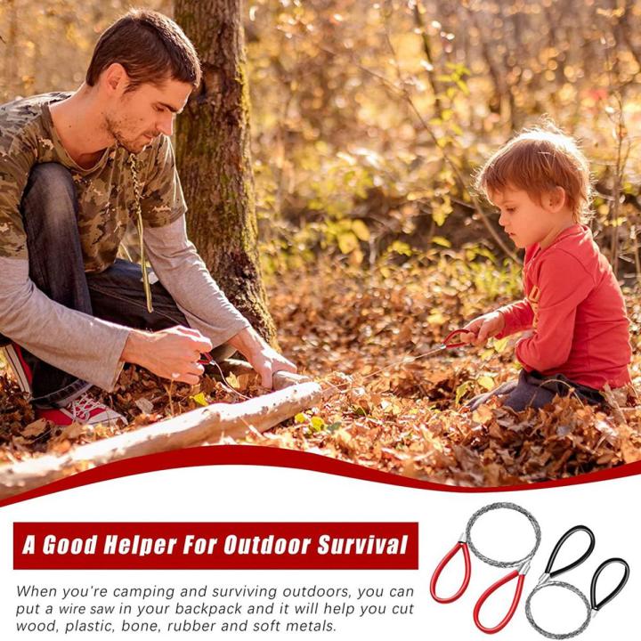 2 Piece PVC Pipe Cable Saw Stainless Steel Wire Saw Hand Pocket String ...