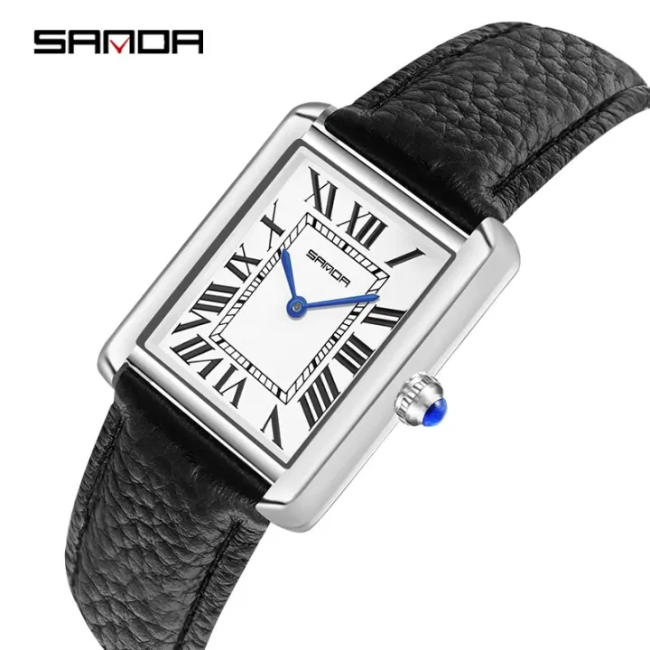 SANDA Men Women Rectangular Quartz Wrist Watches for Casual Ladies ...