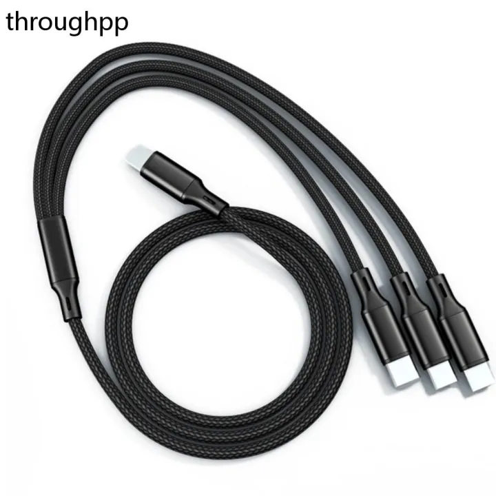 1 PC Multi USB C to USB C Cable 3 in 1 Dual Type C Micro Port Fast ...