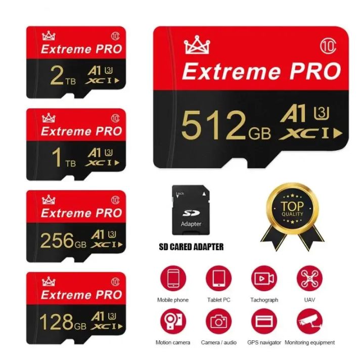 Extreme SSD Micro TF SD Memory Cards 2TB 1TB 128GB Flash SD Card 256GB ...