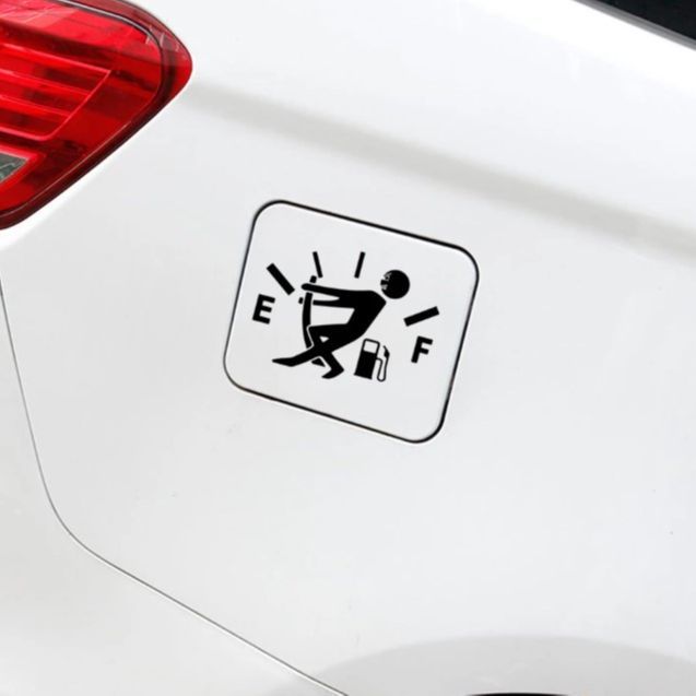 Universal Funny Car Vinyl Sticker High Gas Consumption Decal Empty Fuel ...