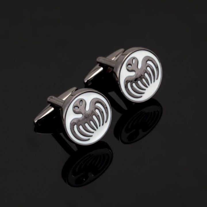 007 James Bond Spectre Logo Cufflinks Black and White Enamel Men ...