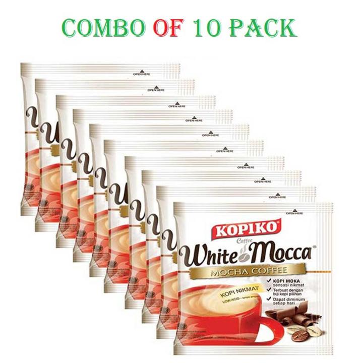 KOPIKO 3 in 1 White Mocca Coffee 20gm - Combo of 10 Pack | Daraz.com.bd