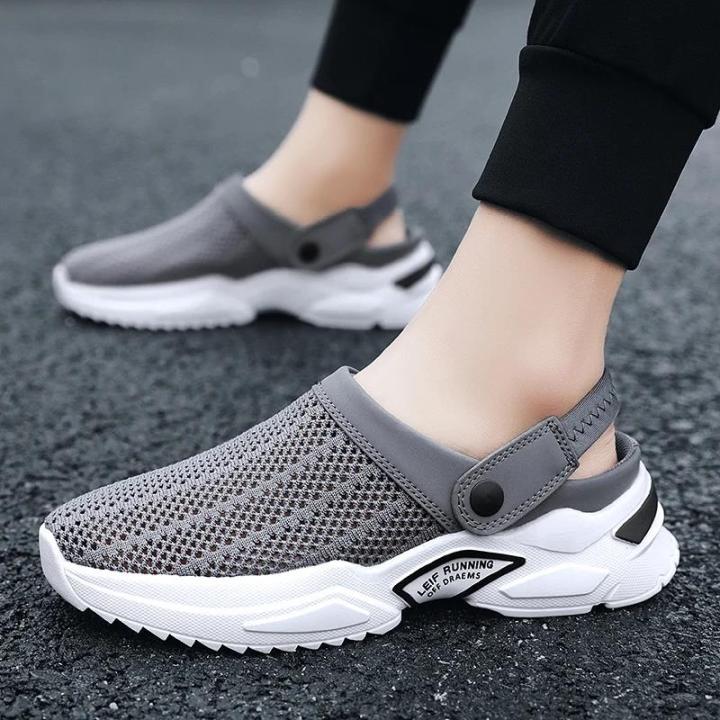 Mesh Men Sandals Outdoor Clogs Casual Sneakers for Man Breathable Half ...