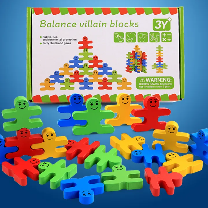 Cartoon Balance Villain Building Blocks ZQY01 Creative Wooden Children ...