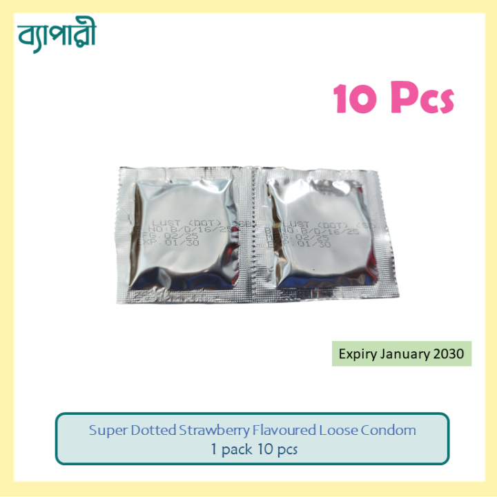 Loose Super Dotted Strawberry & Chocolate Flavoured Condom | Daraz.com.bd