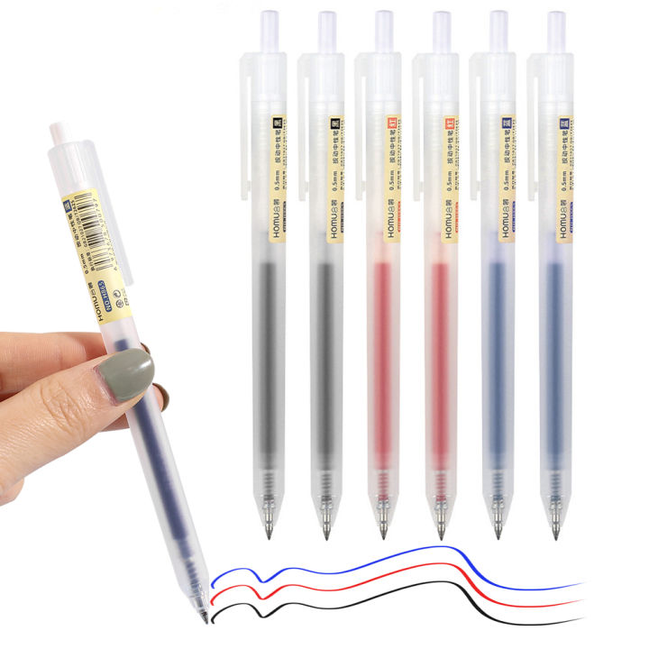 1/5/10Pcs 0.5Mm Black Blue Red Press Type Quick Drying Smooth Writing ...