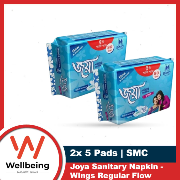 Joya Sanitary Napkin - Wings Regular Flow - 5 Pads Pack - Panty/Wings ...