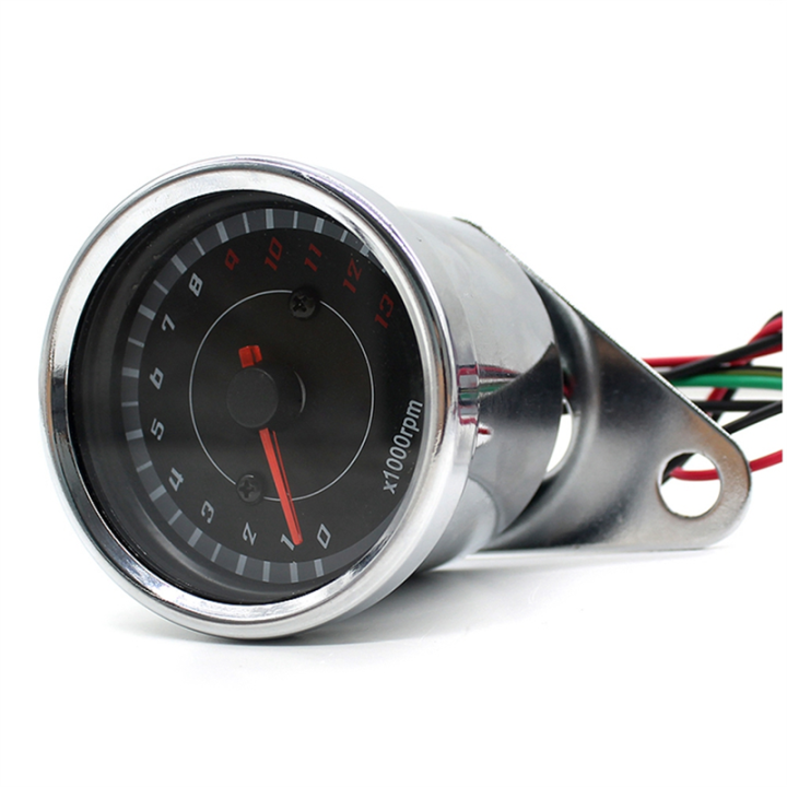 DC 12V Analog RPM Gauge Motorcycles Tachometer with Blue LED Backlight ...