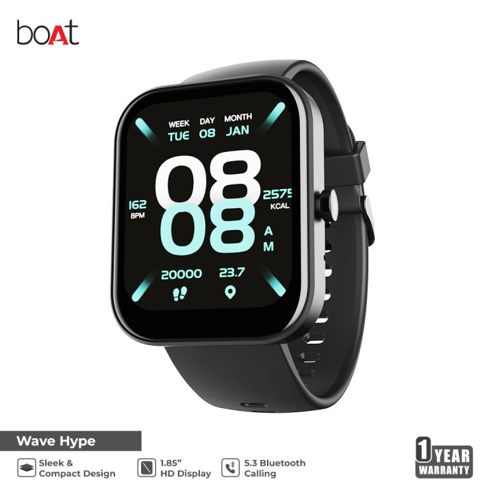 boAt Wave Hype Smartwatch with 1.85" HD Display, Advanced Bluetooth ...