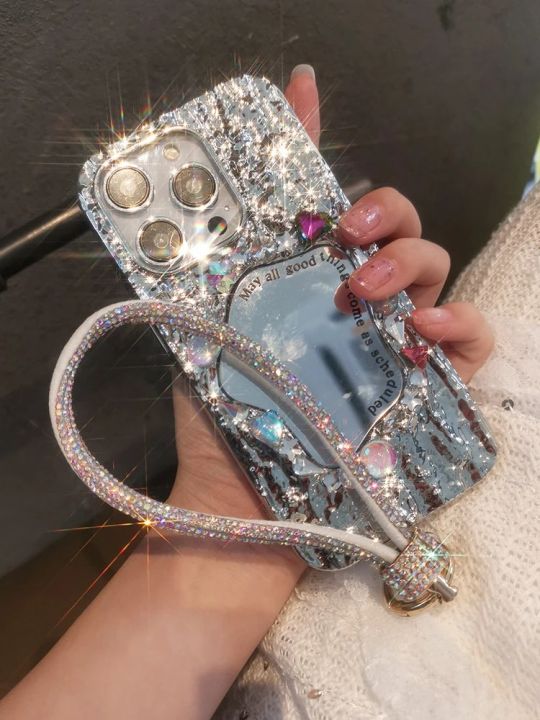 Light Luxury Rhinestone Cell Phone charm Lanyard Wrist Strap Keychain ...