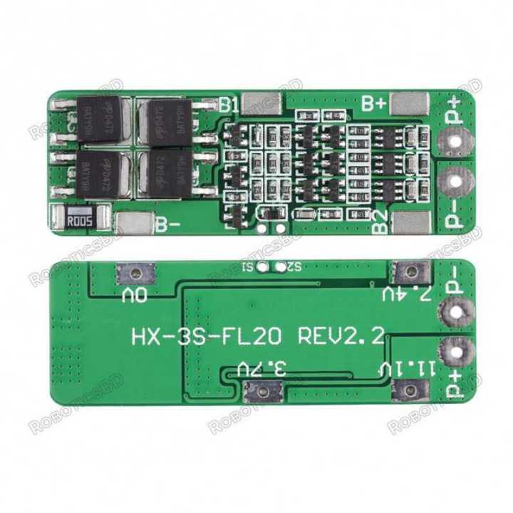 3S BMS 20A Li-ion Lithium Battery 3x18650 Charger PCB BMS Protection ...