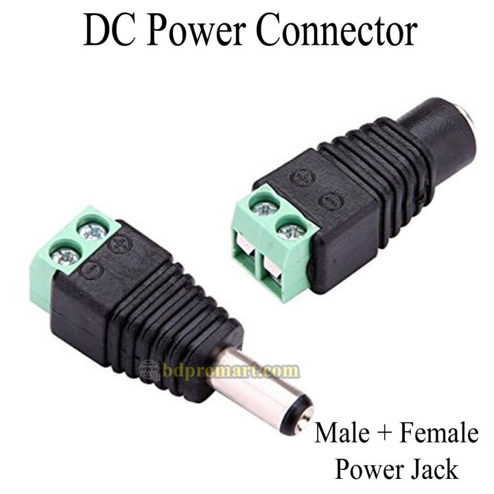 01 Pair Male & Female DC Power Cable Jack Adapter Connector Plug Led ...