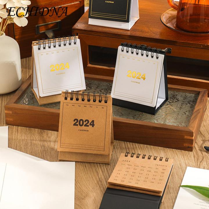Portable Pocket Calendar 2023-2024 Mini Desk Calendar Standing Flip ...