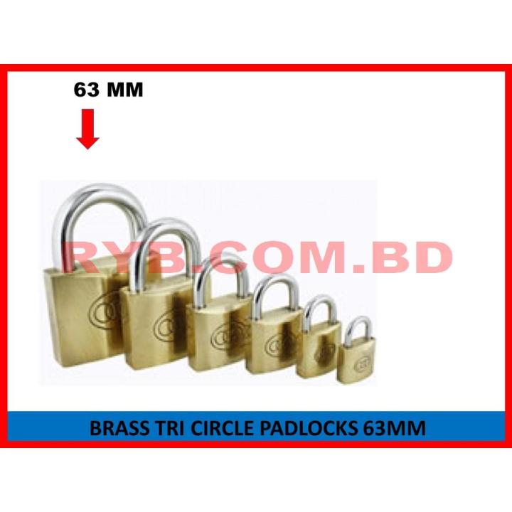 SOLID BRASS TRI CIRCLE PADLOCKS 20mm-63mm | Daraz.com.bd