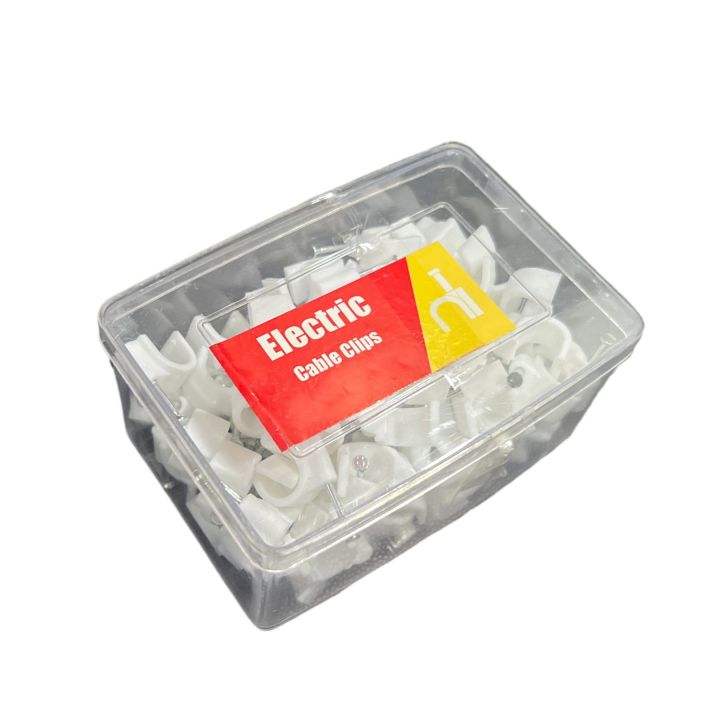 16 mm Electric Cable Clips 50 Pcs Pack White Heavy Duty Premium Caliber ...