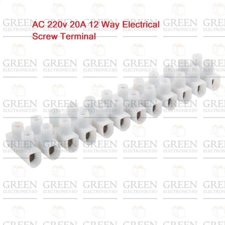 Heavy Duty AC 220v 20A 12 Way Electrical Screw Terminal Connector PVC ...