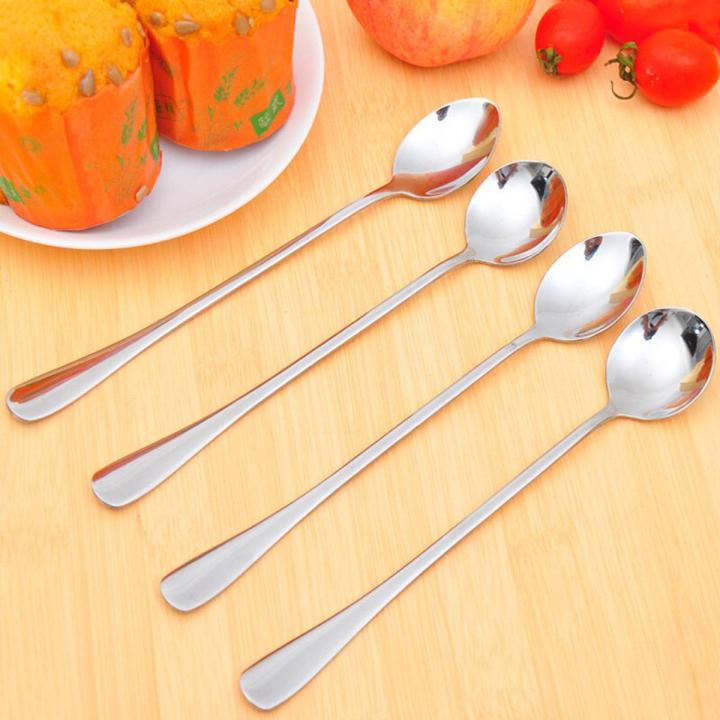 Houseeker long handle ice cream tea coffee spoons stainless steel ...