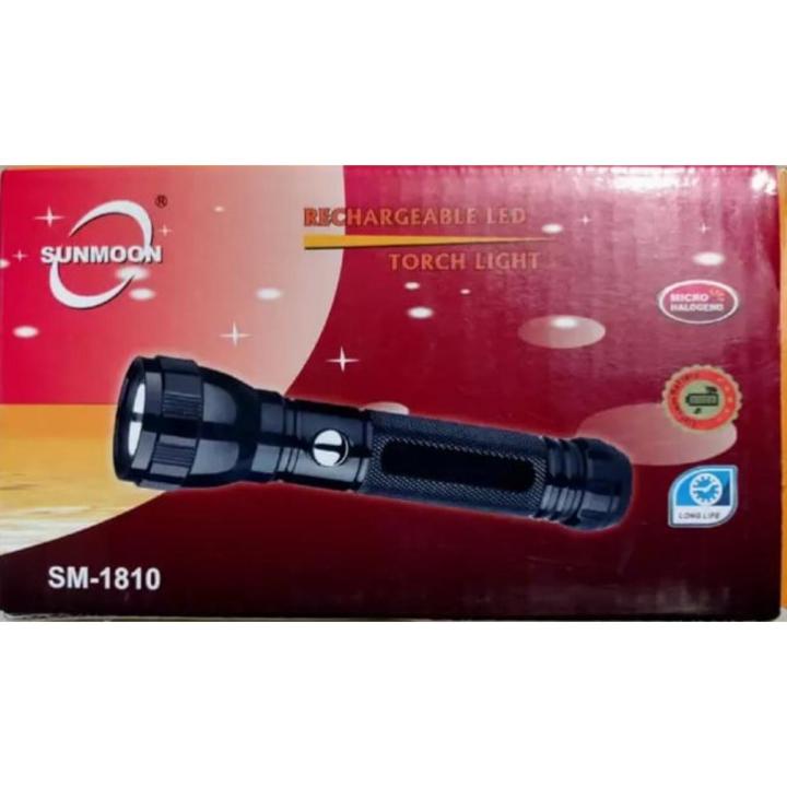 Rechargeable LED Fl_ashlight Torch Metal Body -Sunmoon SM-1810 | Daraz ...