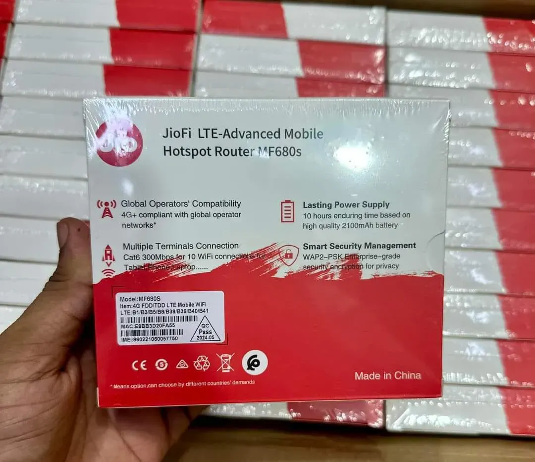 JIO 4G+ Wifi Airport pocket Router Hotspot Router MF680s with Battery