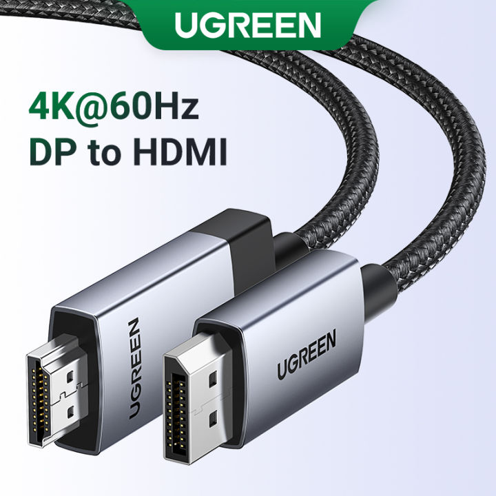 UGREEN 4K@60Hz DisplayPort to HDMI Cable HDR Active DP 1.2 to HDMI 2.0 Cord Uni-Directional DP ...