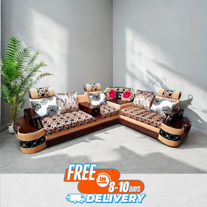 CORNER SOFA S-1120 CANADIAN OAK Tetul Color SOFA, | Daraz.com.bd