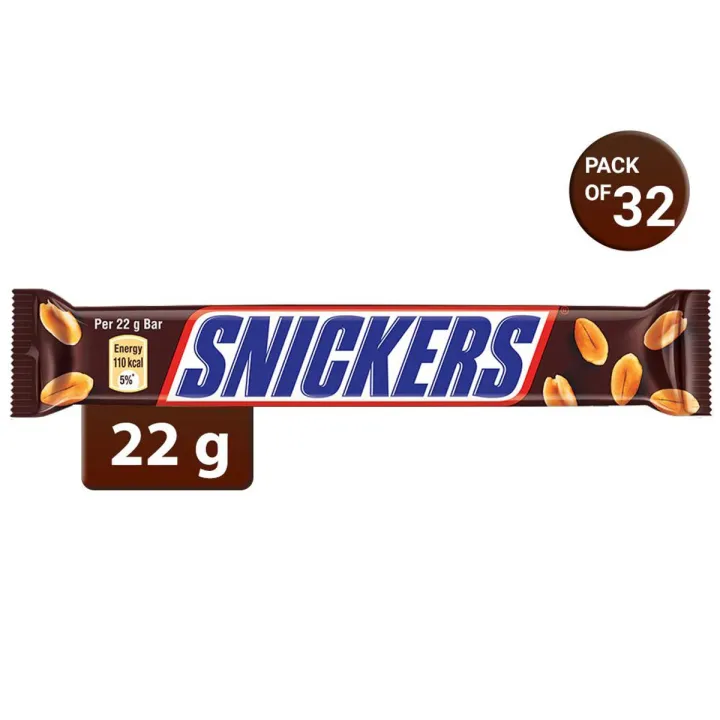 Snickers Chocolate Bar Box of 32 piece, 22g x 32 | Daraz.com.bd
