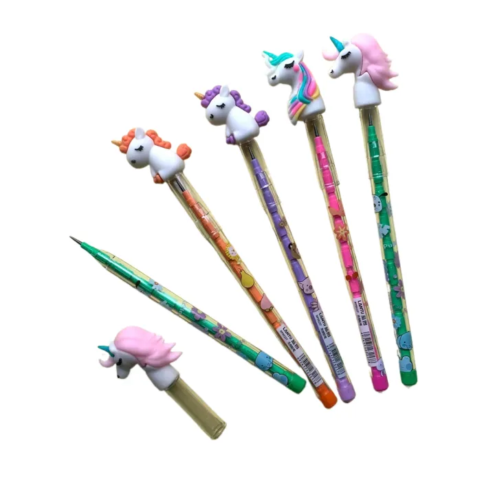 Random Body Print Cute Unicorn Pencils Lead Nib Push Pencils Non ...