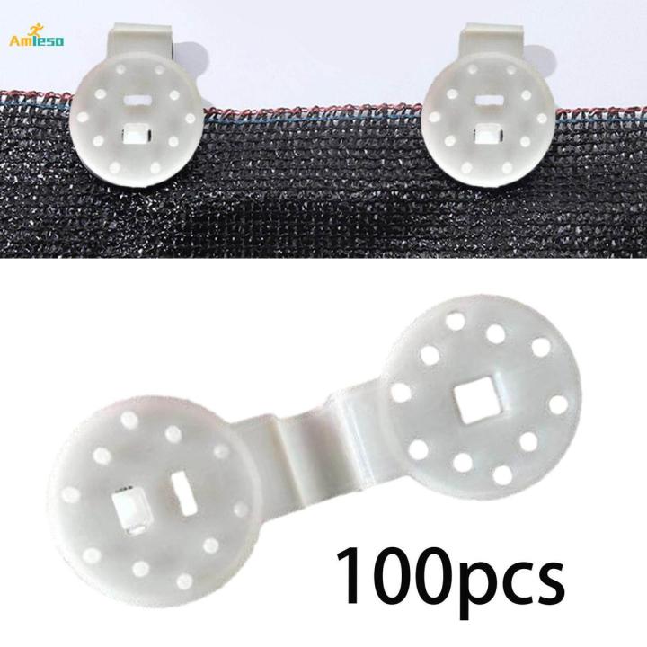 100x Shade Net Clips Shade Cloth Clips Round Fixing Buckle Tightener ...
