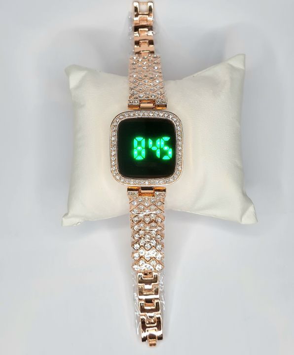 Ladies Fashionable Stone Chain Touch Watch For Women | Daraz.com.bd