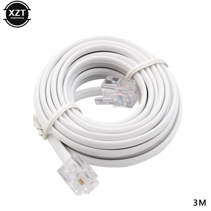 RJ11 6P2C Modular Telephone Phone Cables Wire White Extended Cable ...