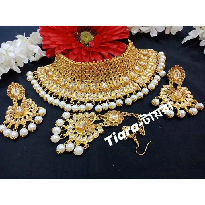 Traditional Fashion Wedding/Party Bridal Choker Necklace Earrings ...