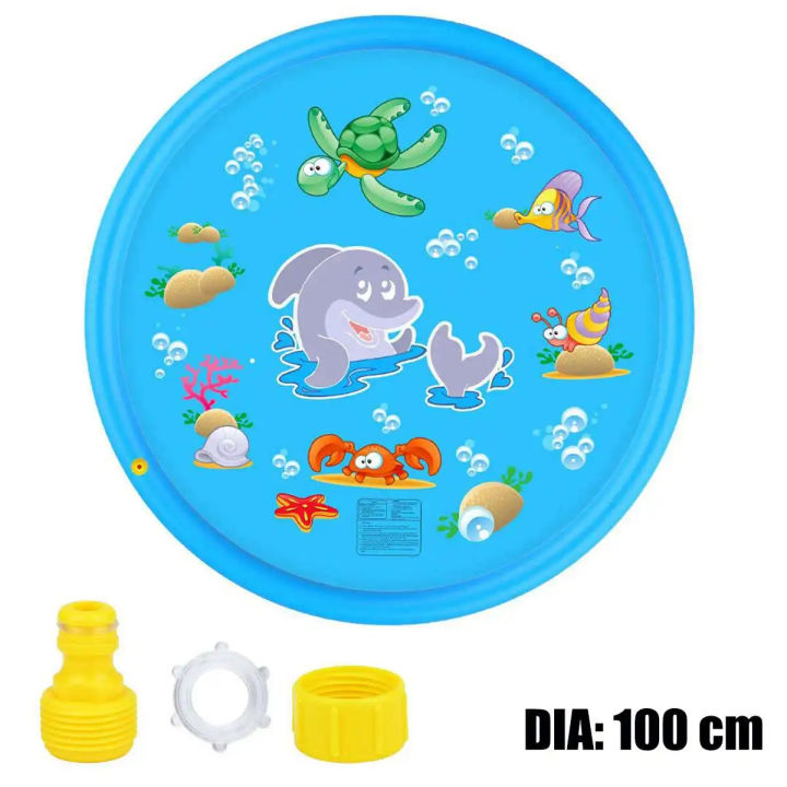 Inflatable Kids Round Water Splash Play Pool PVC Swimming Pools 100cm ...