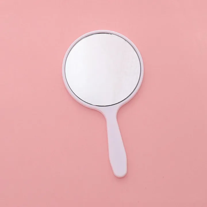 Handheld Makeup Mirror Round Vanity Mirror with Handle Hand Mirror ...