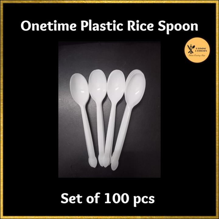 100 pcs One Time Plastic Rice Spoon for Single Use | Daraz.com.bd
