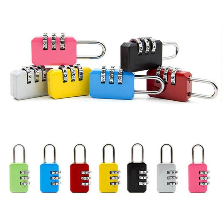 3 Digit Combinations Mini Padlock Travel Suitcase Luggage Security ...