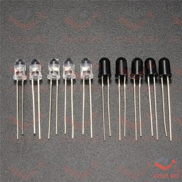 5Pair- IR Transmitter & Receiver LED Sensor 5mm 940nm IR LED Light ...