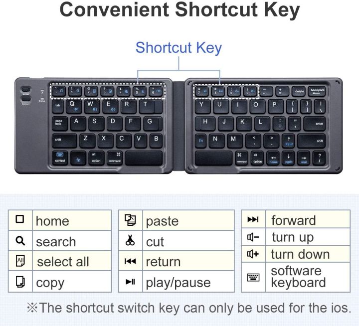 B68 Folding Bluetooth keyboard Rechargeable For Mobile And PC | Daraz ...