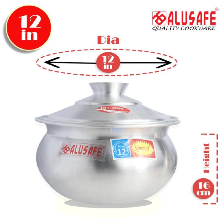 Alusafe Aluminium Special Curry Hari 12 inch with Lid ( 30*16 cm ...
