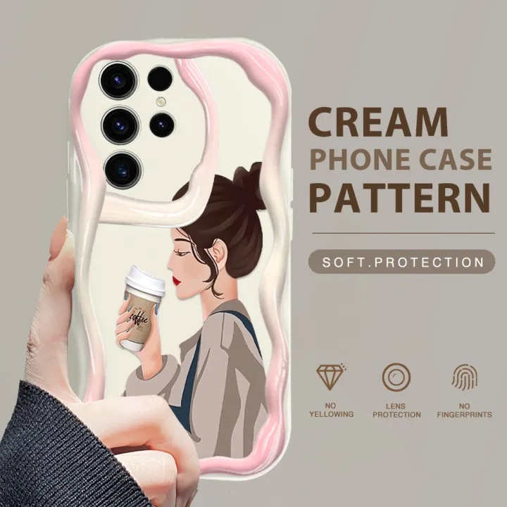 BILI for Samsung S24 Ultra 5G Back Cover Elegant Girl Pattern Cream ...