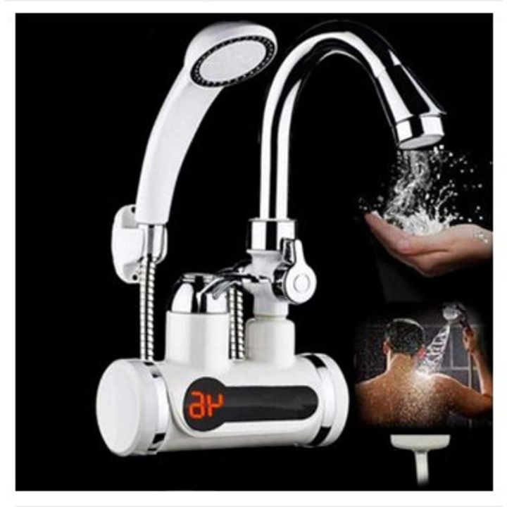 Electric Instant Hot Water Tap With Hand Shower, Digital Display ...
