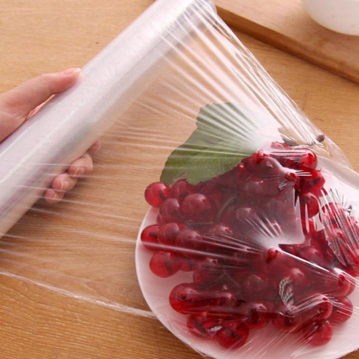 Fresher Plastic Stretch Wrap Clear Cling Food Grade PE Vinyl Film Plastic Wrapping Paper Roll 60 meter Ideal food Wrapping paper for Keeping Food Fresh Daraz .bd