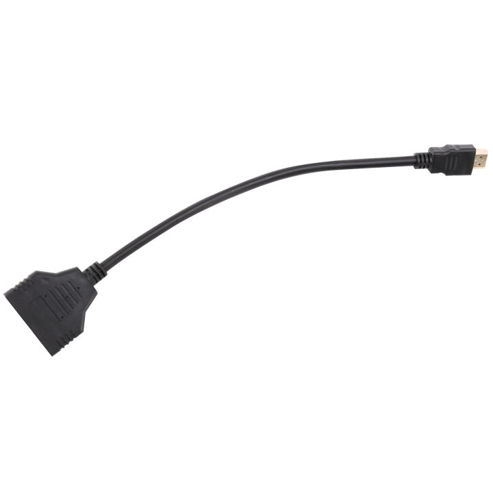Dual male to female adapter cable connection 30 cm (black) | Daraz.com.bd